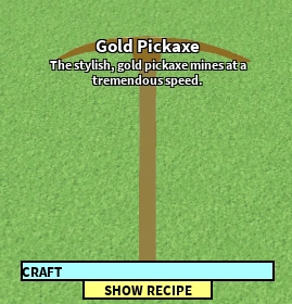 Gold Pickaxe | ROBLOX Craftwars Wikia | Fandom