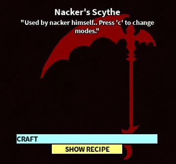Nacker's Scythe | ROBLOX Craftwars Wikia | Fandom