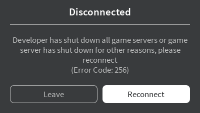 Error 256 | Roblox Errors Wiki | Fandom