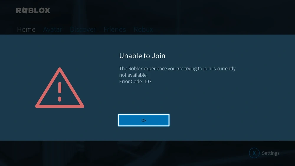 Error 103 | Roblox Errors Wiki | Fandom