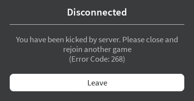 Error 268 | Roblox Errors Wiki | Fandom