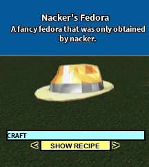 Nacker's Fedora | Roblox: Exotic Craftwars Wiki | Fandom