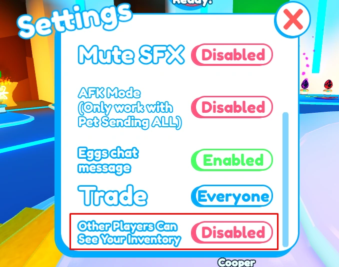 Settings (Pet Rift 1) | Roblox Pet Rift Wiki | Fandom