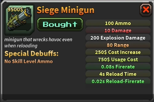 Siege Minigun | Pixel Gun Tower Defense Wiki | Fandom