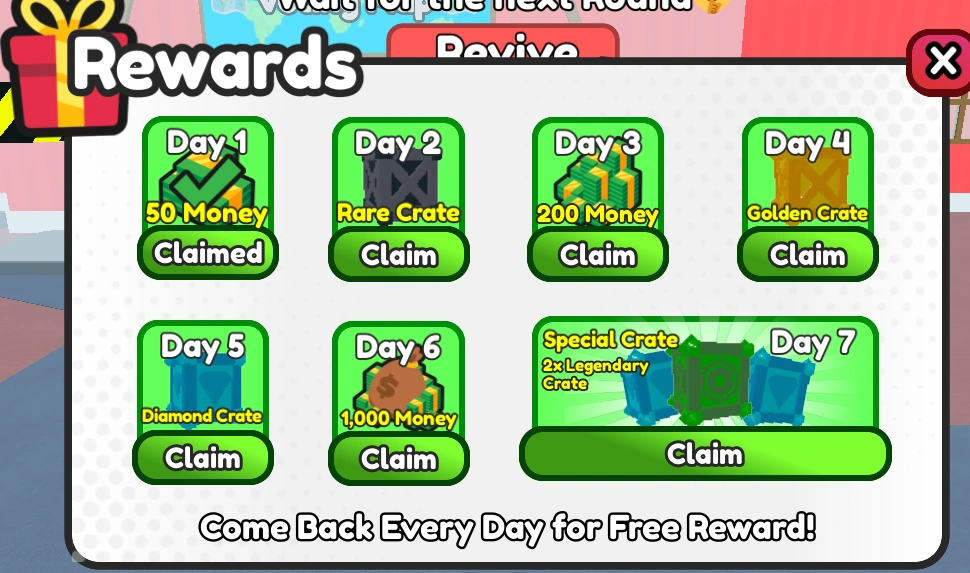 Daily Rewards | Roblox Quiet or Die Wiki | Fandom