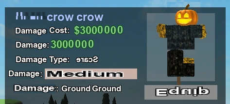 Crow Crow | Roblox Tower Battles (Fan Ideas) Wiki | Fandom