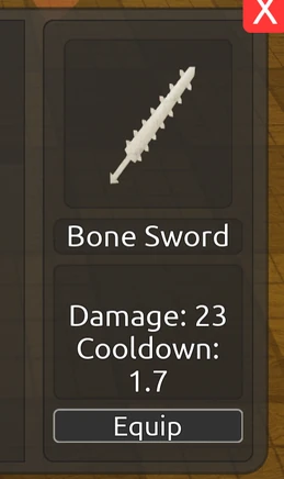 Bone Sword | Roblox Zombie Game Wiki | Fandom