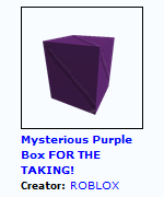 Mysterious Purple Box | Roblox Wiki | Fandom