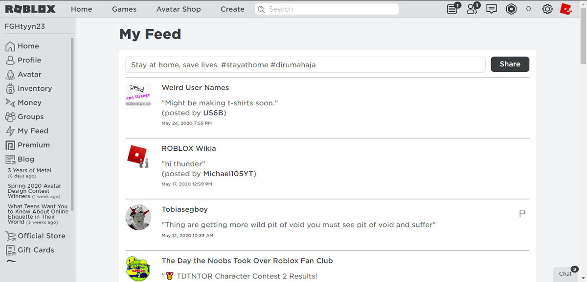 My Feed | Roblox Wiki | Fandom