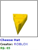 Cheese Hat | Roblox Wiki | Fandom