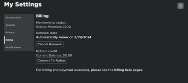 Account settings | Roblox Wiki | Fandom