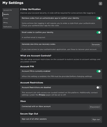 Account settings | Roblox Wiki | Fandom