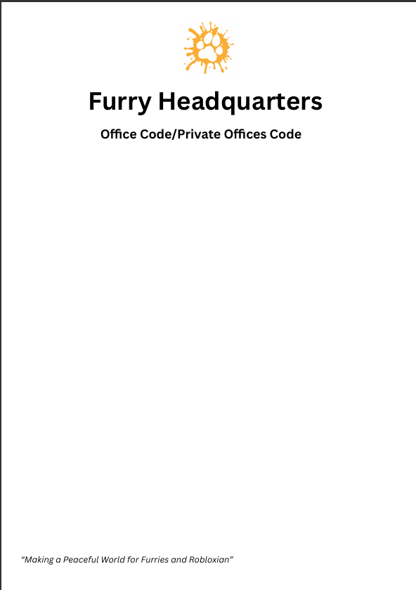 Furry Headquarters Data File: Office Codes | Robloxiapedia | Fandom