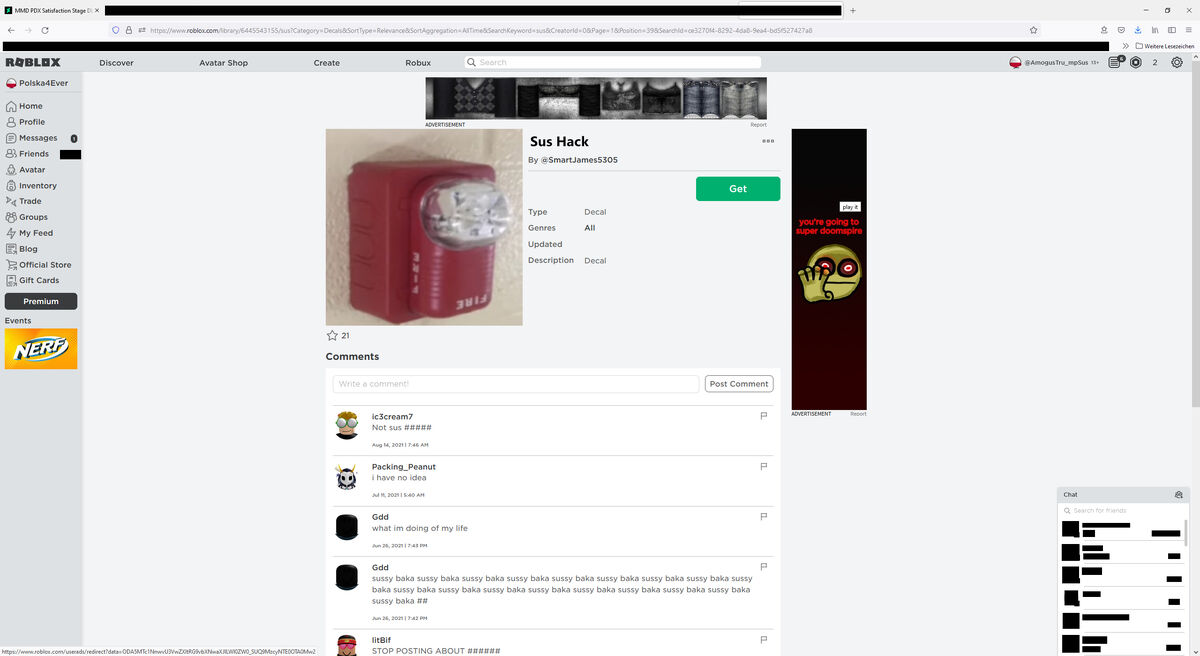 'Sus Hack' Decal | Roblox Creepypasta Wiki | Fandom