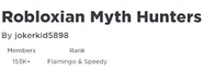 Robloxian Myth Hunters | Myth Community Wiki | Fandom