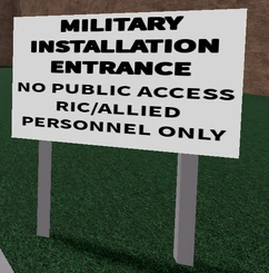 Military Installation Entrance Sign | Roblox Infantry Corps Wiki | Fandom