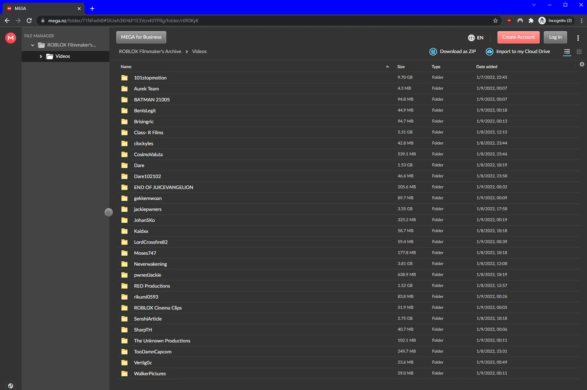 User blog:BenIsLegitRBLX/Creating the "ROBLOX Filmmaker's Archive ...
