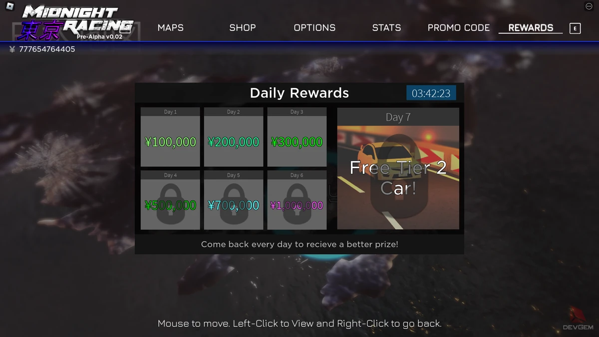 Daily Rewards | Midnight Racing Wiki | Fandom