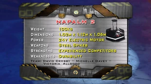 Napalm - Robot Wars Wiki - Robot Wars Extreme, BBC