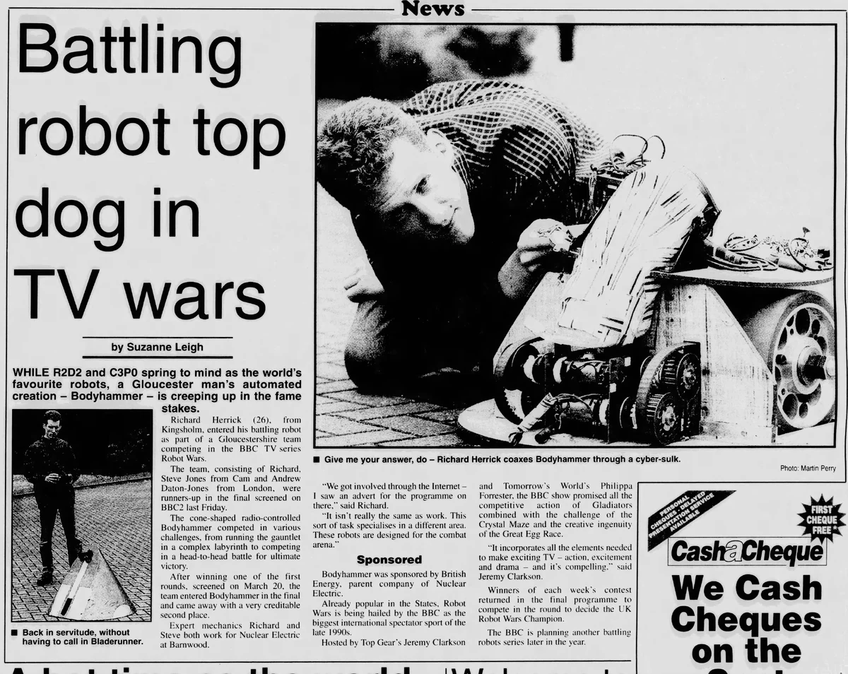 User blog:Drop Zone mk2/Local Paper Articles About Robot Wars | Robot ...
