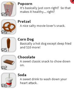 RoCity Cinema Menu | RoCitizens Wiki | Fandom