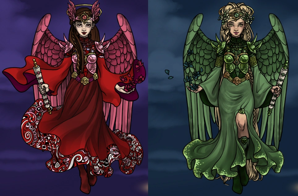 Ruby and Emerald The Double Angels | RockyandBullwinkleFanon Wiki | Fandom