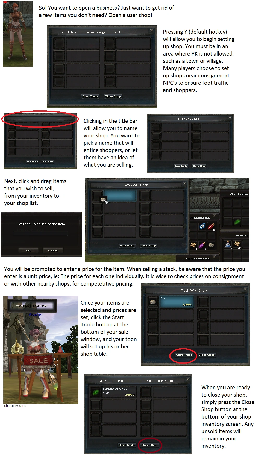 Setting Up a User Shop | Rosh Online Wiki | Fandom
