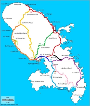 Liste des routes nationales de la Martinique | WikiSara | Fandom