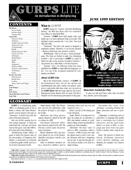 GURPS Lite | RPG | Fandom