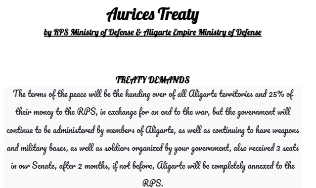 Aurices treaty | Roblox Peace States RPS Wiki | Fandom