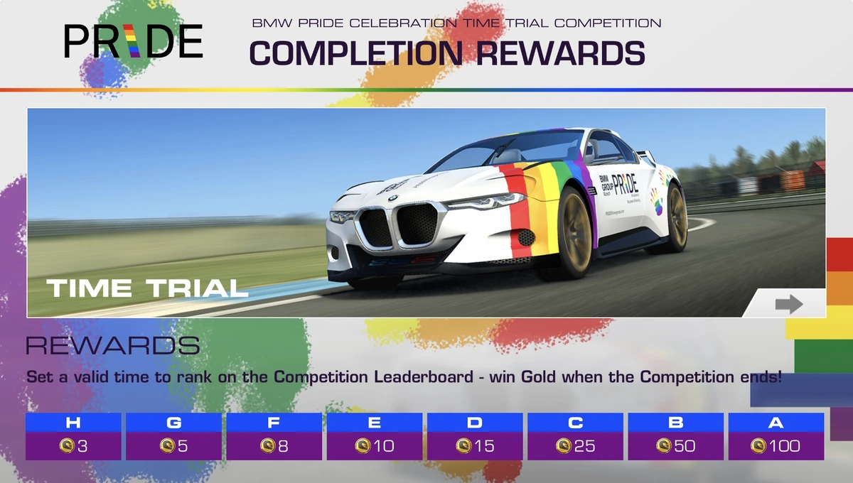 BMW Pride Celebration Time Trial Competition | Real Racing 3 Wiki | Fandom