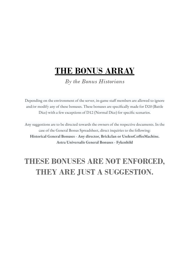 Bonus Array | Risk Universalis Wiki | Fandom