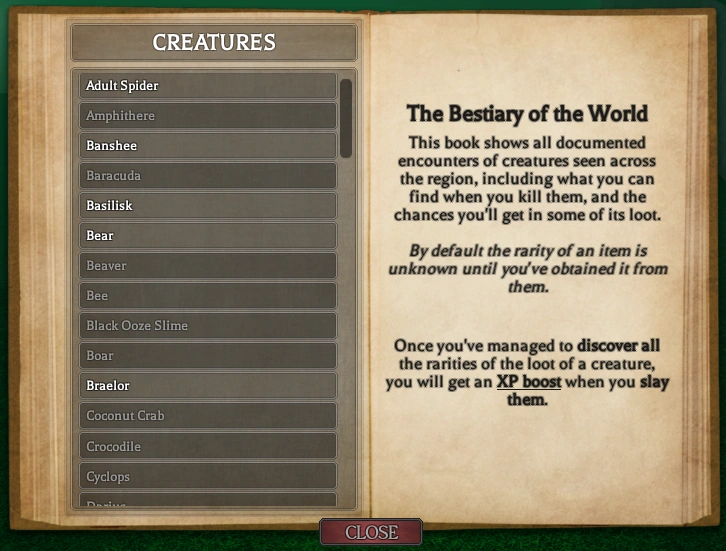 Bestiary Book | Rune Slayer Wiki | Fandom