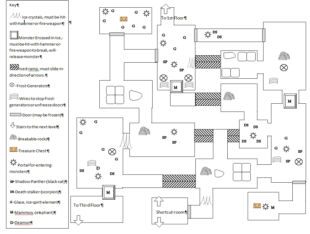 Snow Ruins Level 2 black and white | Rune Factory Frontier | Fandom