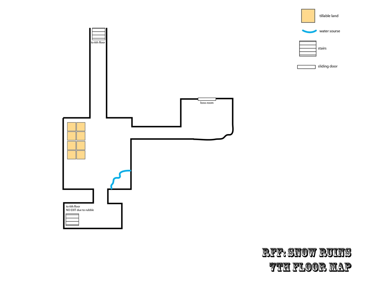 Snow Ruins B7F line map | Rune Factory Frontier | Fandom