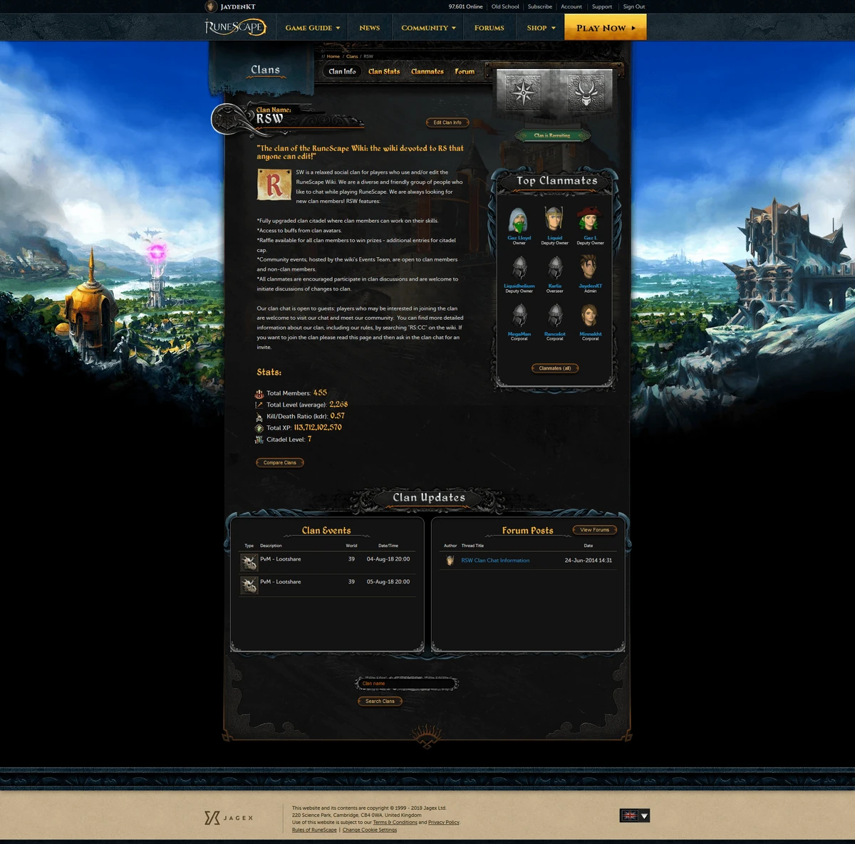 Clan Home | RuneScape Wiki | Fandom