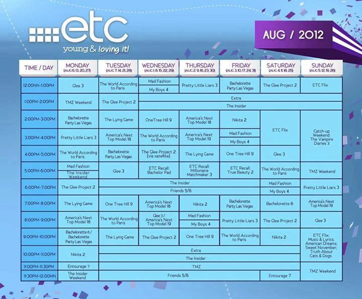 ETC Program Sked (August 2012) | Russel Wiki | Fandom