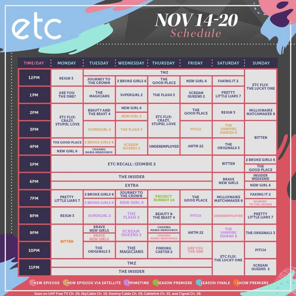 ETC Program Sked (November 14-20, 2016) | Russel Wiki | Fandom