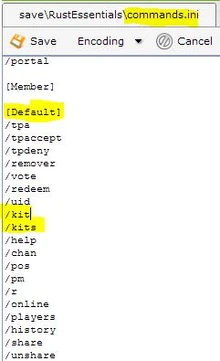 Setting up Kits | Rust Essenitals Wiki | Fandom