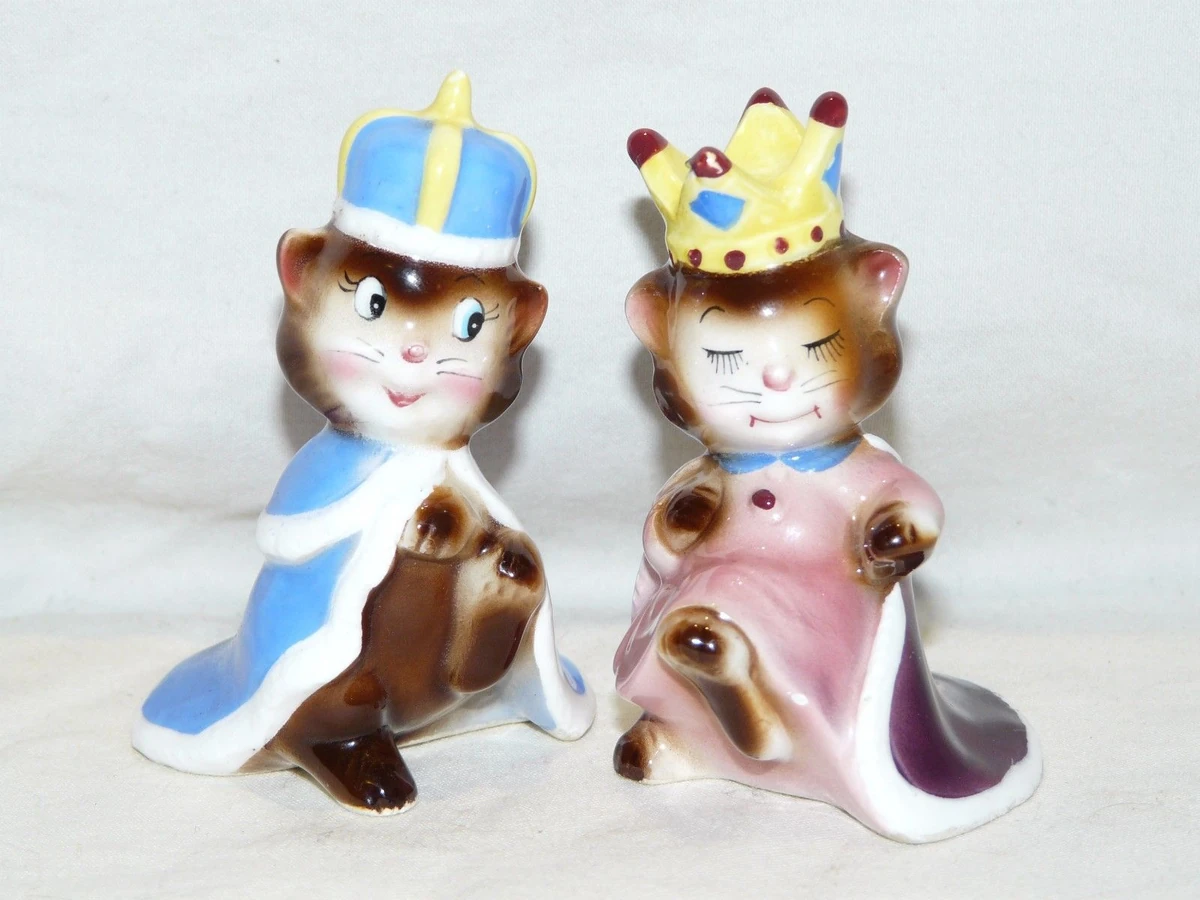 PY Miyao King and Queen Royal Dancing Cats Salt and Pepper Shaker Set ...
