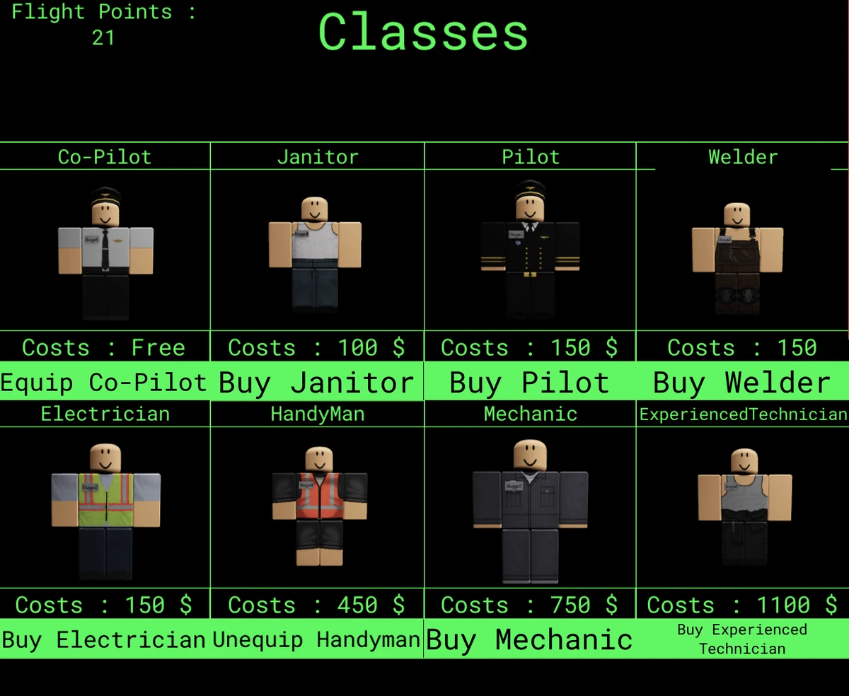 Classes | Rusty Plane Wiki | Fandom