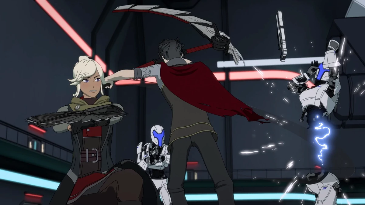 Qrow and Robyn vs. Atlesian Knight-200s | RWBY Wiki | Fandom