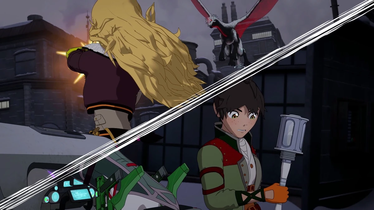Yang, Jaune, Ren and Oscar vs. Teryx | RWBY Wiki | Fandom