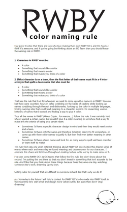 Color Naming Rule | RWBY Wiki | Fandom