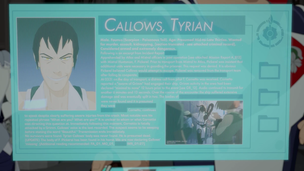 Tyrian Callows/History | RWBY Wiki | Fandom