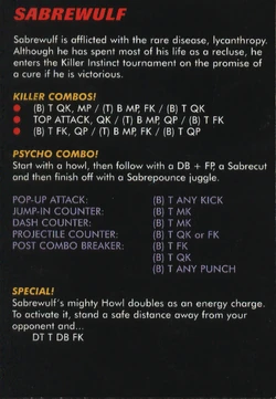 Sabrewulf Card | Wiki Sabrewulf | Fandom