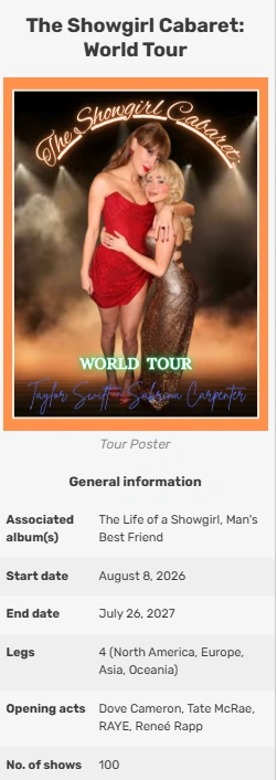 The Showgirl Cabaret: World Tour | Sabrina Carpenter Fanon Wiki | Fandom