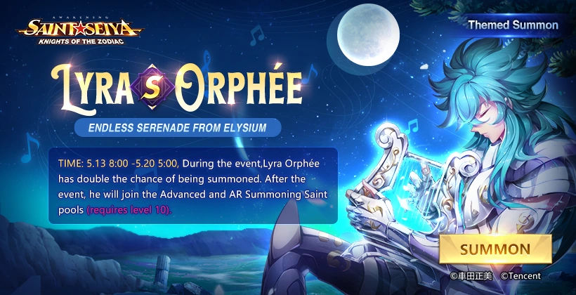 Banner de Orfeo de Lira (13-5-2020) | Saint Seiya Awakening Kotz Wiki ...