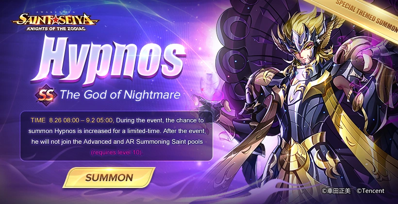 Banner Hypnos Agosto(26-8-20) | Saint Seiya Awakening Kotz Wiki | Fandom
