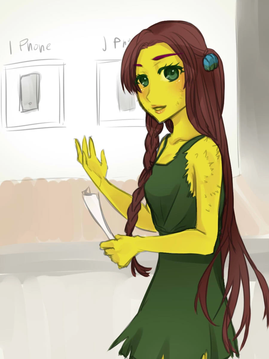 Cartoon Girl Puffer Fish